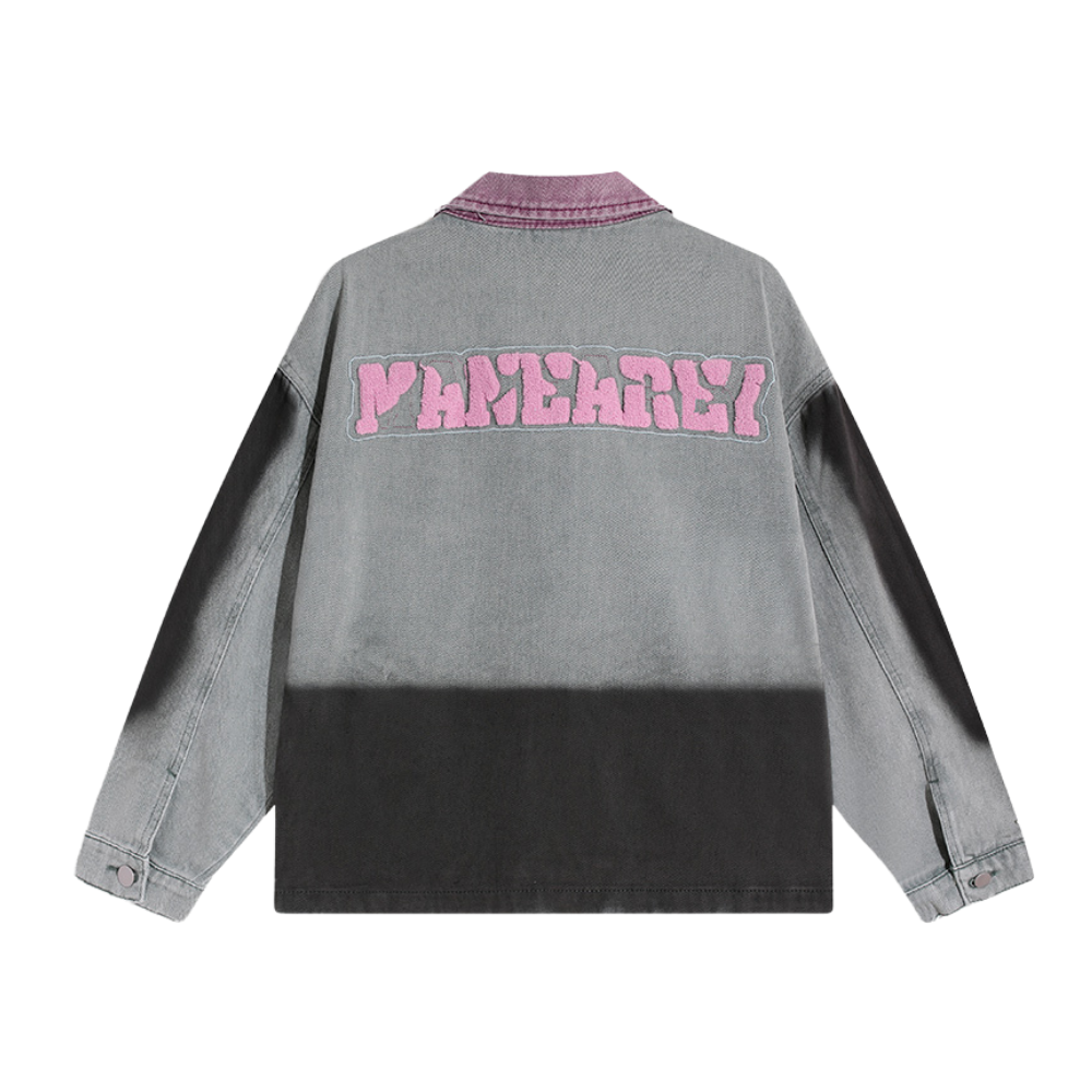 Gradient Lapel Embroidered Work Jacket – AokLok (Kclot)