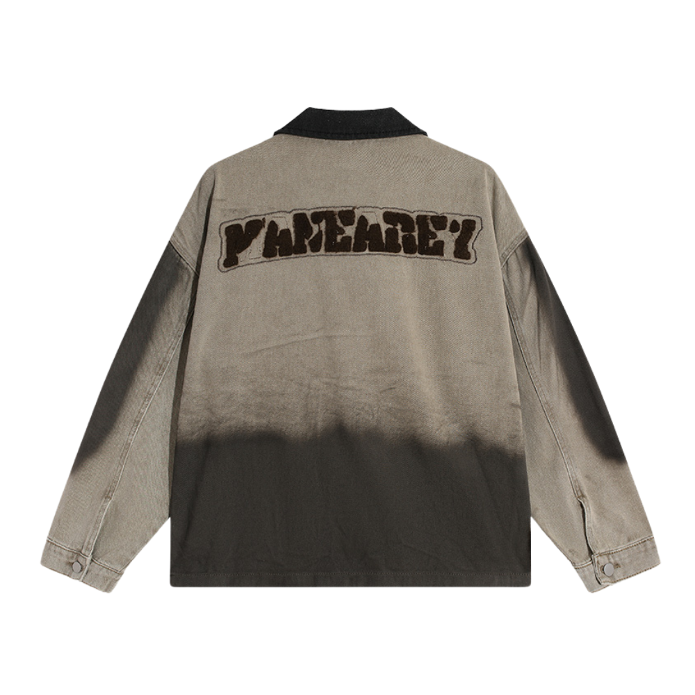 Gradient Lapel Embroidered Work Jacket – AokLok (Kclot)