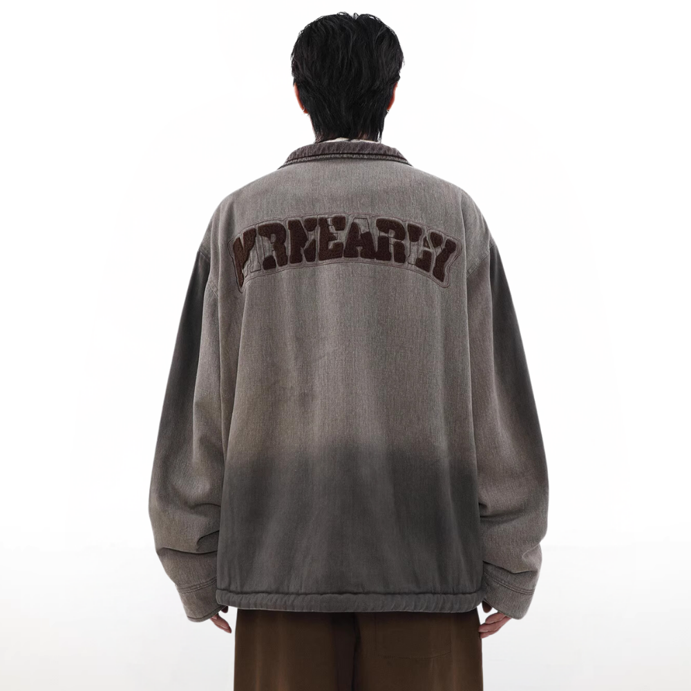 Gradient Lapel Embroidered Work Jacket – AokLok (Kclot)