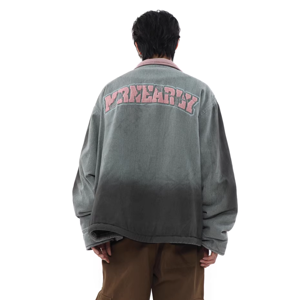 Gradient Lapel Embroidered Work Jacket – AokLok (Kclot)