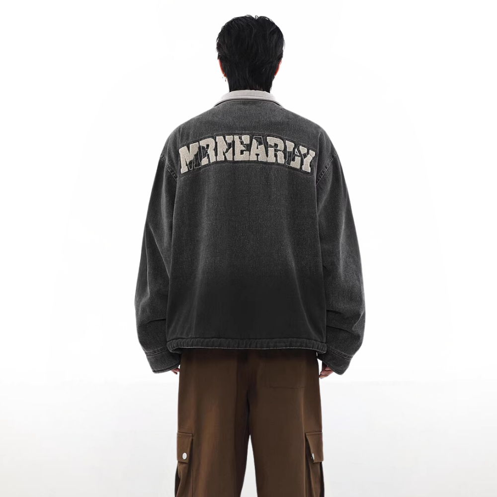 Gradient Lapel Embroidered Work Jacket – AokLok (Kclot)